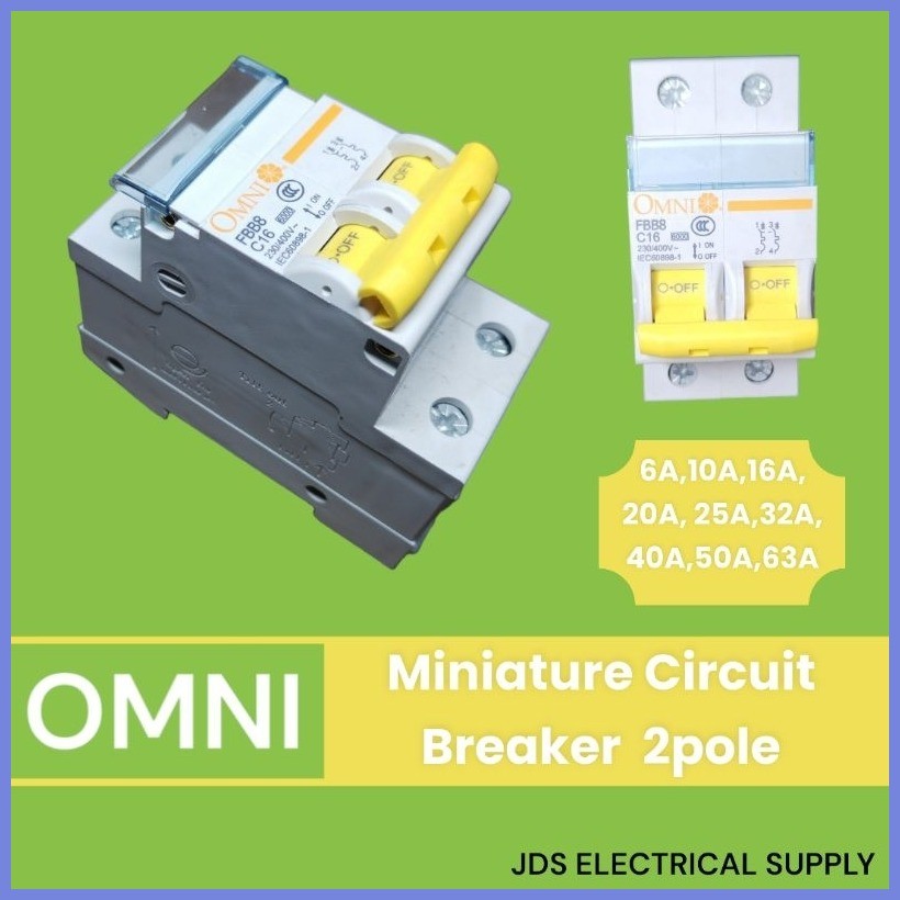 Omni Miniature Circuit Breaker 2 pole, Reversible, BIR REGISTERED ...