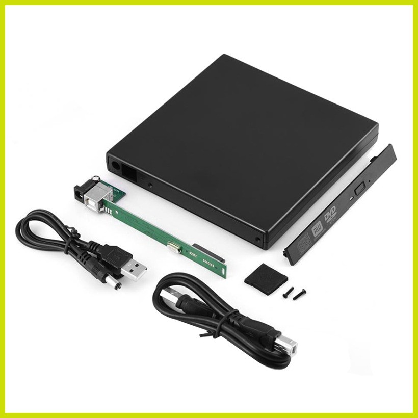 ∳ ♨ 12.7mm External DVD Enclosure USB 2.0 External DVD/CD-ROM Case for ...
