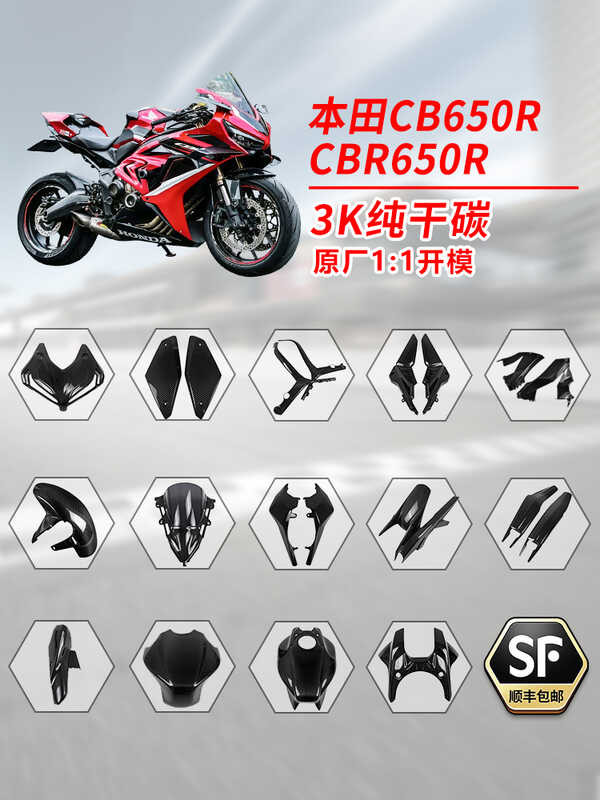 Honda CB Cbr650r Carbon Fiber Modified Accessory Shell, Fuel Tank Front ...