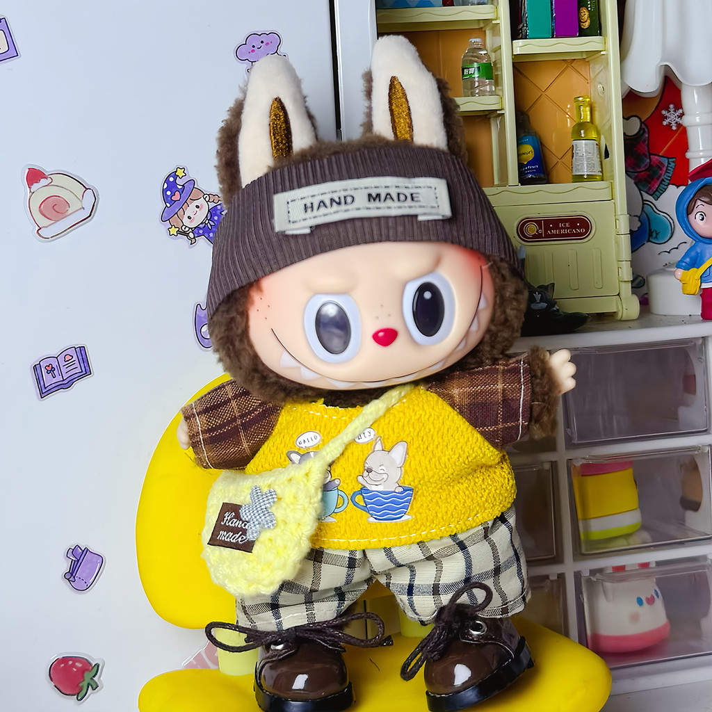 (No dolls) For 17 cm labubu clothes pendant labubu outfits clothes cool ...