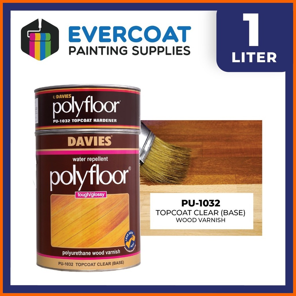 Polyfloor Polyurethane Wood Varnishes Sealer Clear and Topcoat Gloss Clear w/ Hardener 1L ...
