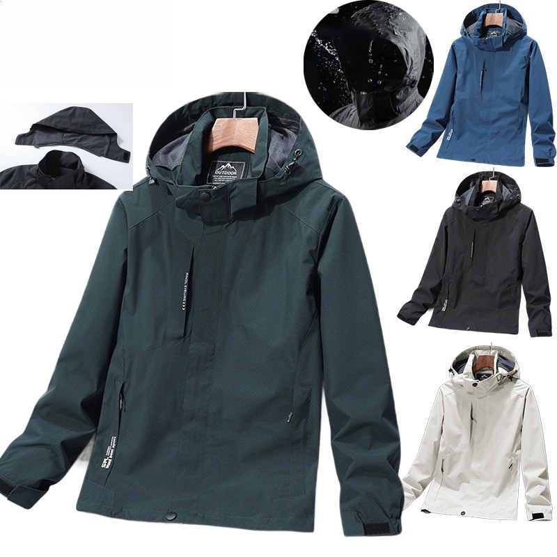 Men's Outdoor Hooded Jacket Lightweight Waterproof Windbreaker for ...