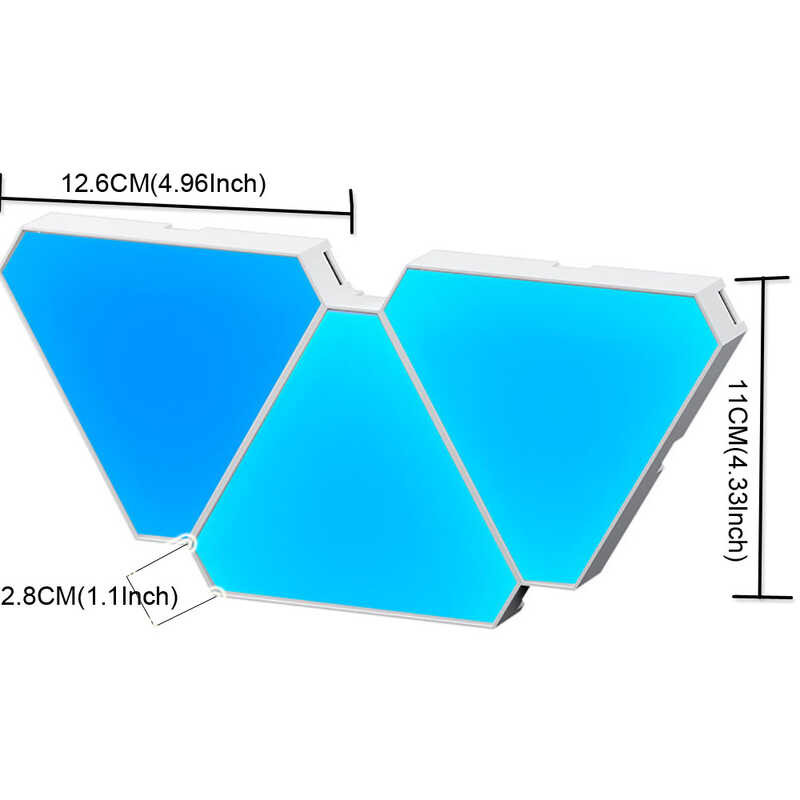WIFI RGB APP Bluetooth Triangle Indoor Atmosphere Wall Lamps For ...