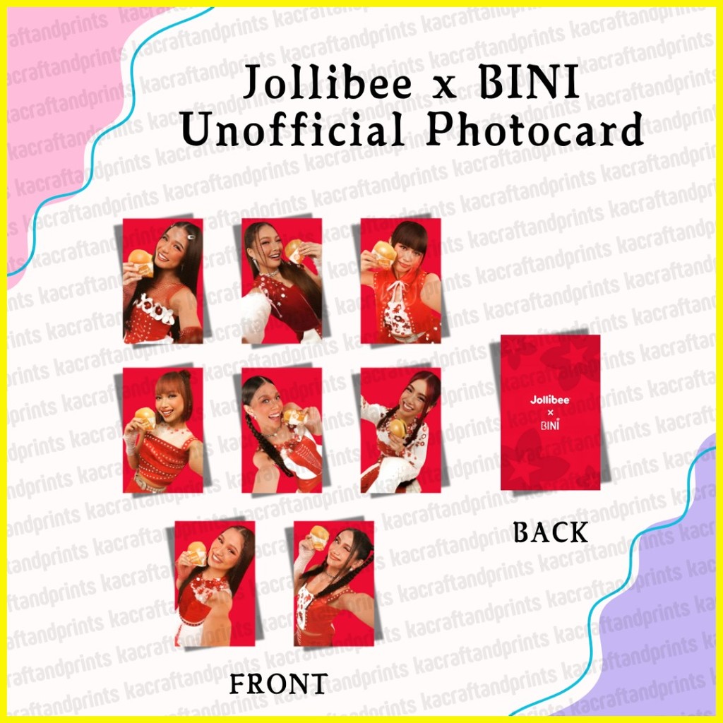 ⭐ JolliBINI Unofficial Photocard - Jollibee x Bini Inspired Photocard ...
