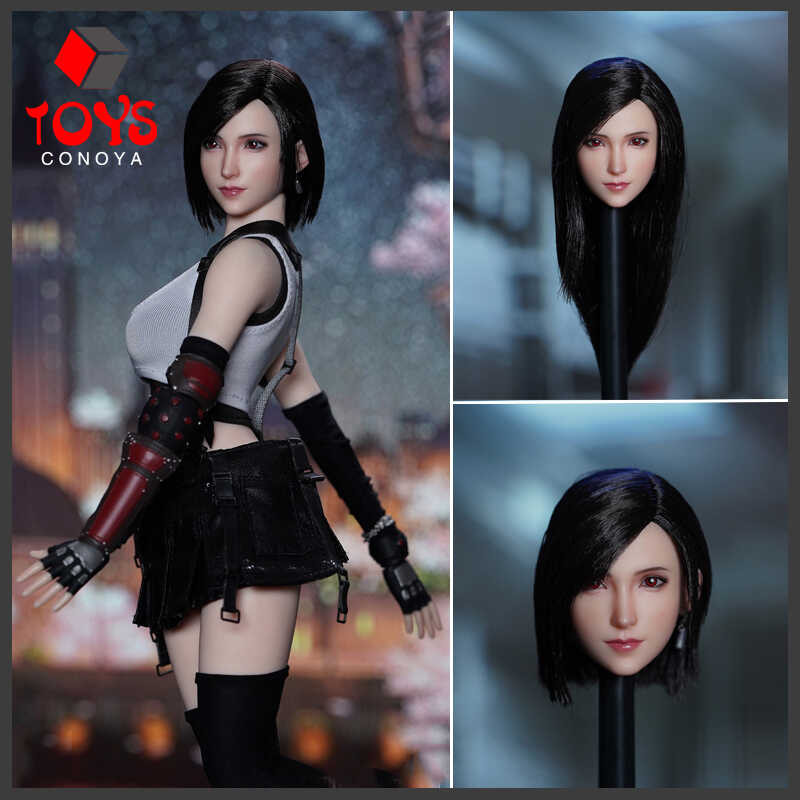 DU SUPER SDH032 1/6 Tifa Lockhart Short Long Hair Pale Skin Head Sculpt ...