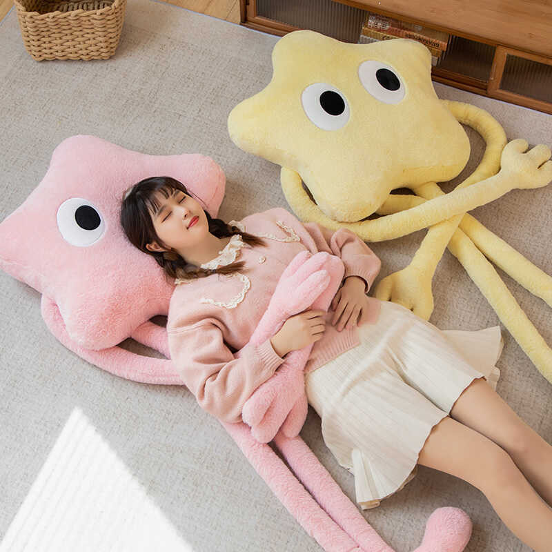 Giant New Plush Yellow Pink Star Monster Toy Stuffed Long Arms Legs ...