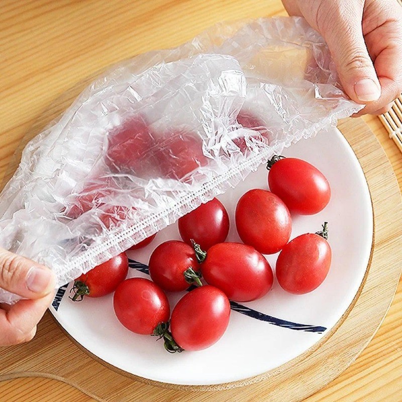 100PCS Disposable Plastic Food Cover Bags Kitchen Storage Organization ...