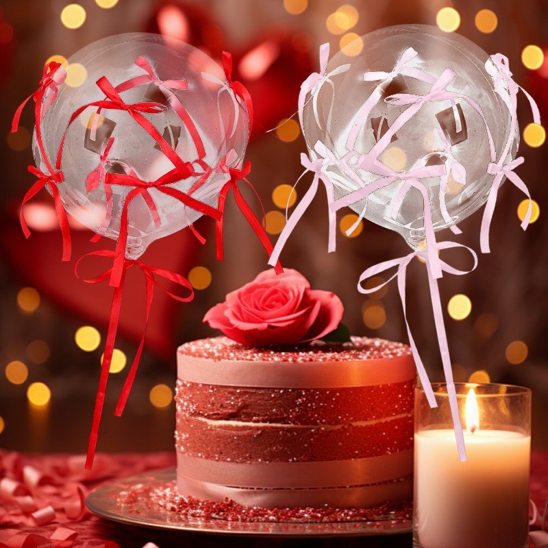 Red Pink Valentine's Day Bobo Airballoon- DIY Satin Ribbon Bows ...