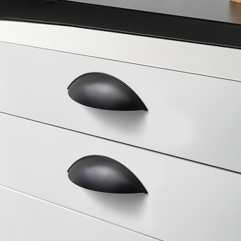 Shell Drawer Handle Surface-Mounted Semi-Round Cabinet Handle Gold ...