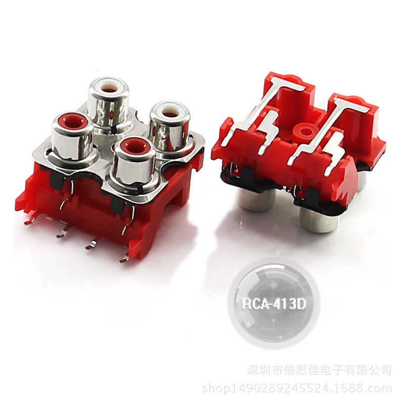 RCA socket RCA4-13 four hole lotus socket 4-position lotus socket audio ...