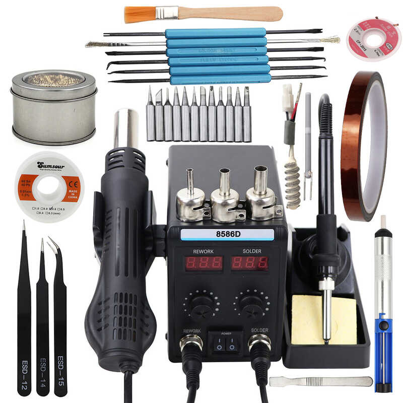 Station 8586D 2 Sa 1 Digital Display Rework Hot Air Electric Soldering ...