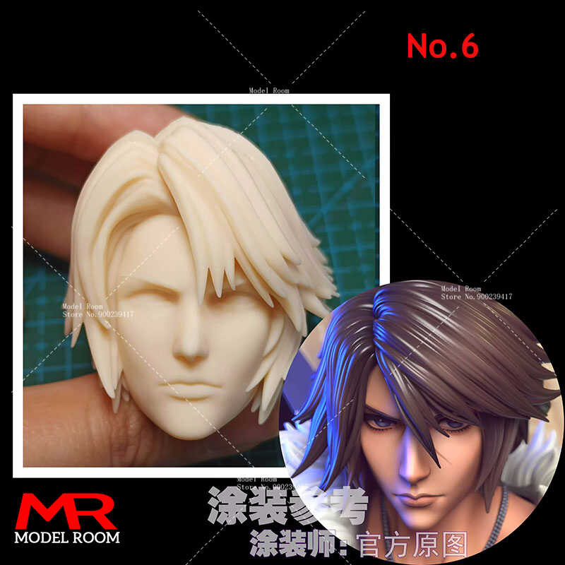Unpainted 1/6 Scale Cloud Sephiroth Rufus Prompto Noctis Head Sculpt ...