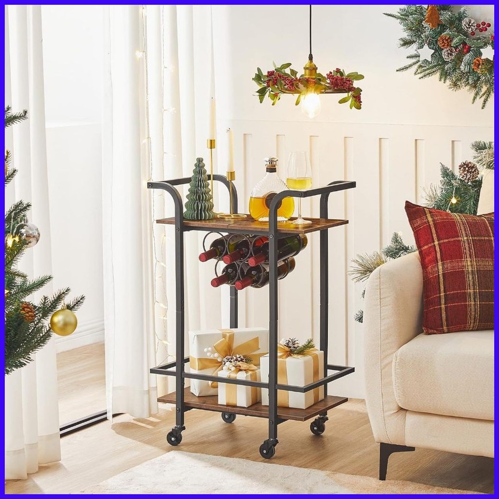 ⊙ Wine Rack Trolley with Wheels Wine Rack Cart Bottle Organizer Mobile ...