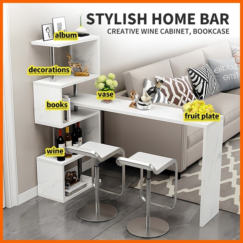 ↔ ♝ ️COD️ Modern MINI Bar table Rotating 360 Swivel Bar counter table ...