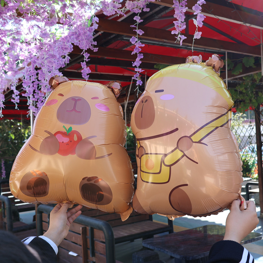 1 Pair Cartoon Trend Capybara Theme Party Decorative Balloon - Birthday Atmosphere Dress Up ...