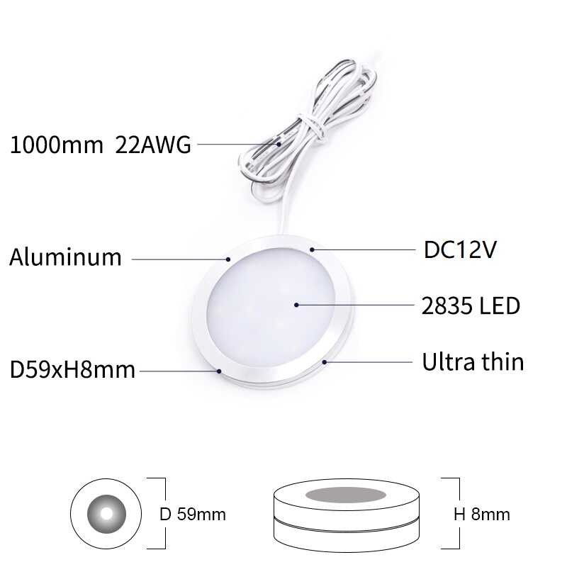 LED Dimmable Spot Light 3W 12V Surface Mounted Mini Interior Spotlights ...