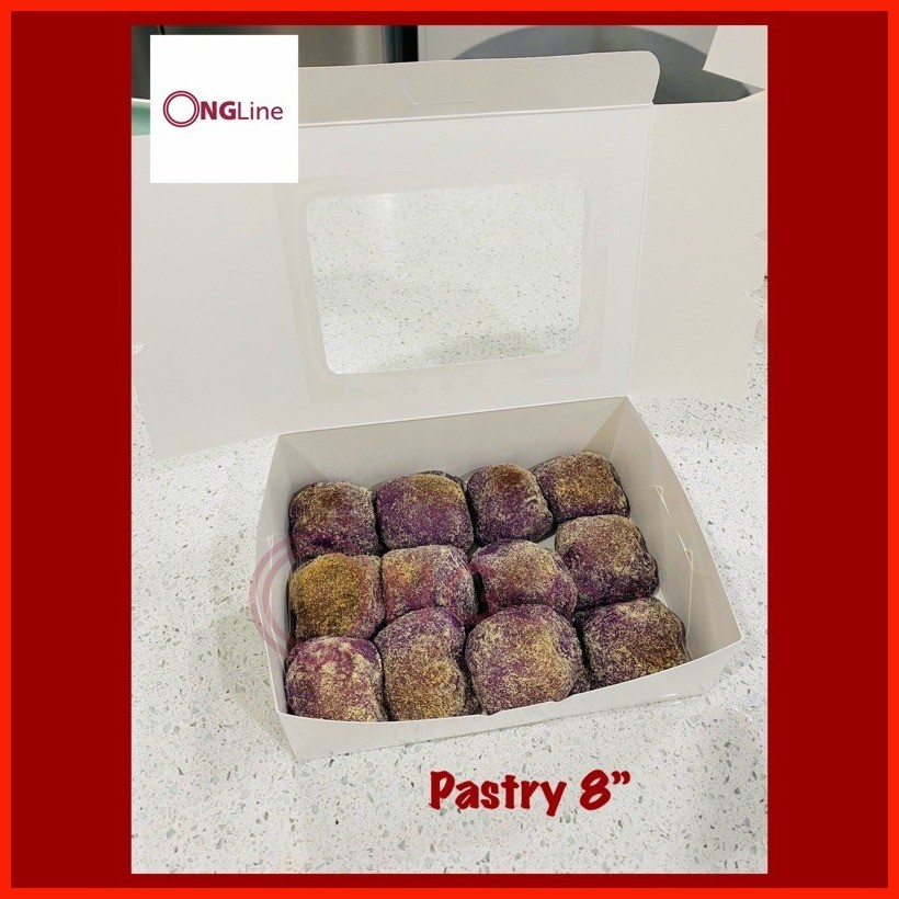 10 pcs. Pastry Box White Glossy | Ensaymada Mamon Ube Pandesal Cheese ...