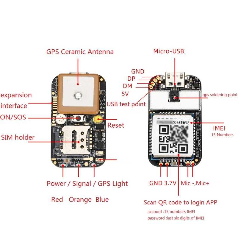 Mini Zx908 4G GPS Tracker Cat1 PCBA Chip Board For Vehicle Car Person ...