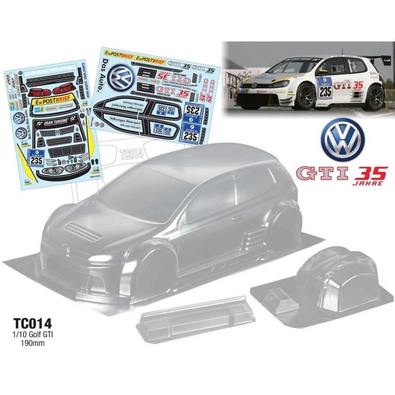 10 1 190Mm Shell Golf GTI Clear Lexan W/Rear Wing + Stickers For Rc ...