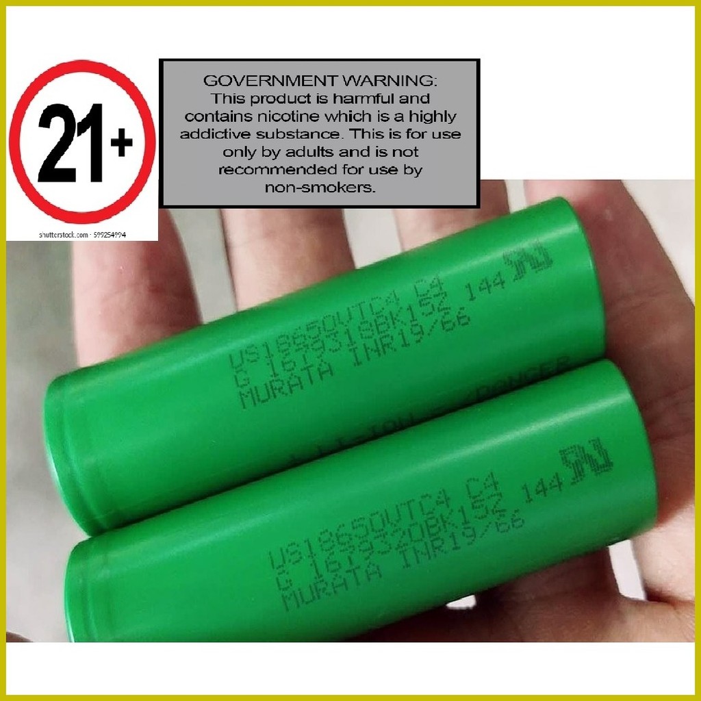 ∇ SONY VTC4 Murata 1:1 18650 Rechargeable Battery (2pcs/1 Pair ...