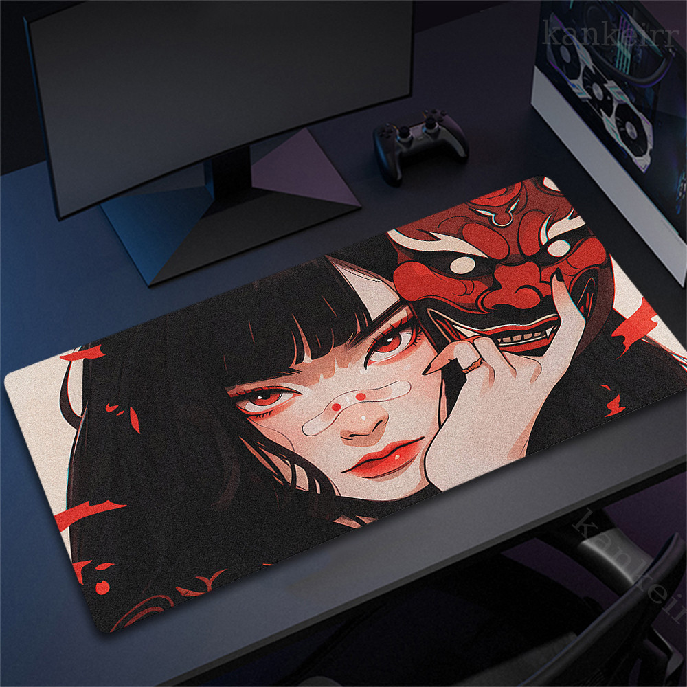 Oni Mask Locking Edge Large Mousepad Gamer Professional Computer Mouse ...