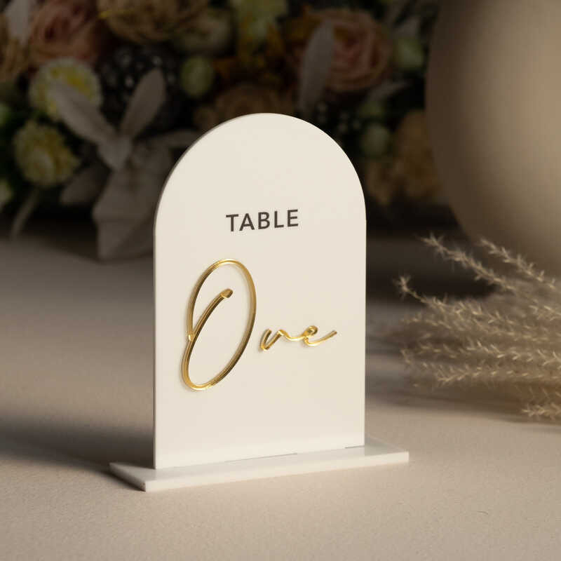 Black Decor Arch Numbers With Acrylic Calligraphy Wedding Signage ...