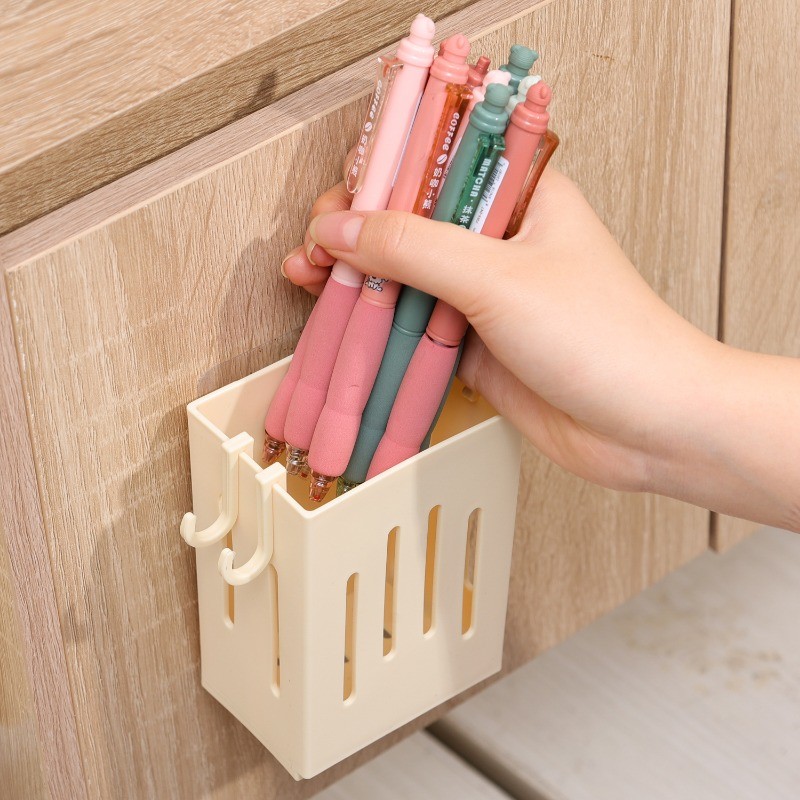 Wall Mounted Chopstick Spoon Storage Box with Hooks Kitchen Space ...