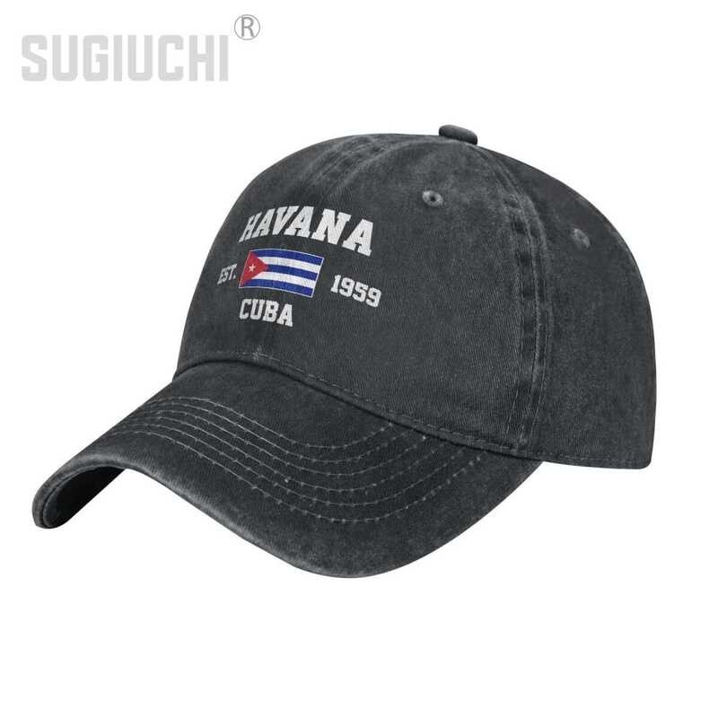 Flag of Cuba EST.1959 Havana Unisex Adult Charcoal Washed Denim ...