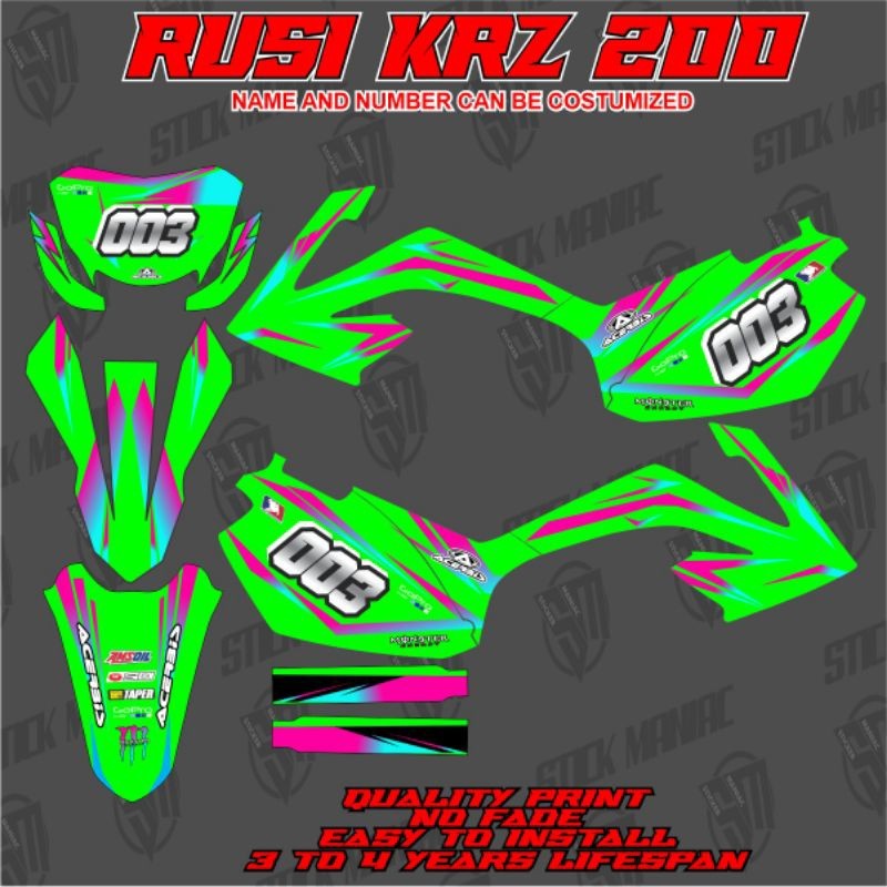 Rusi KRZ 200 decals sticker, laminated | Shopee Philippines