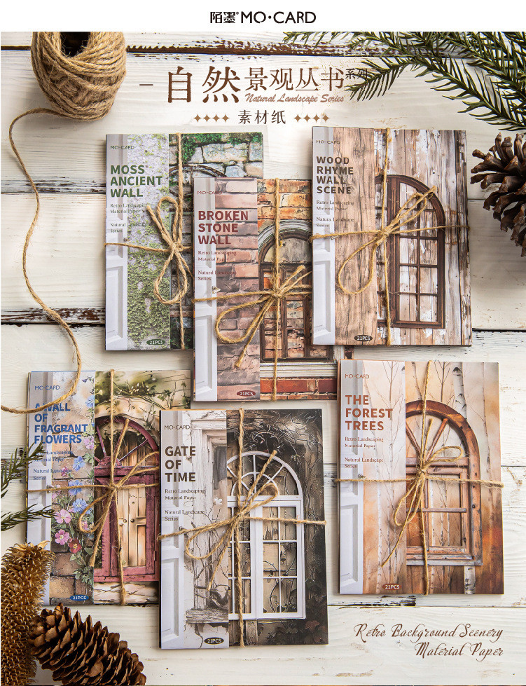 Retro background scenery material paper, natural landscape series ...