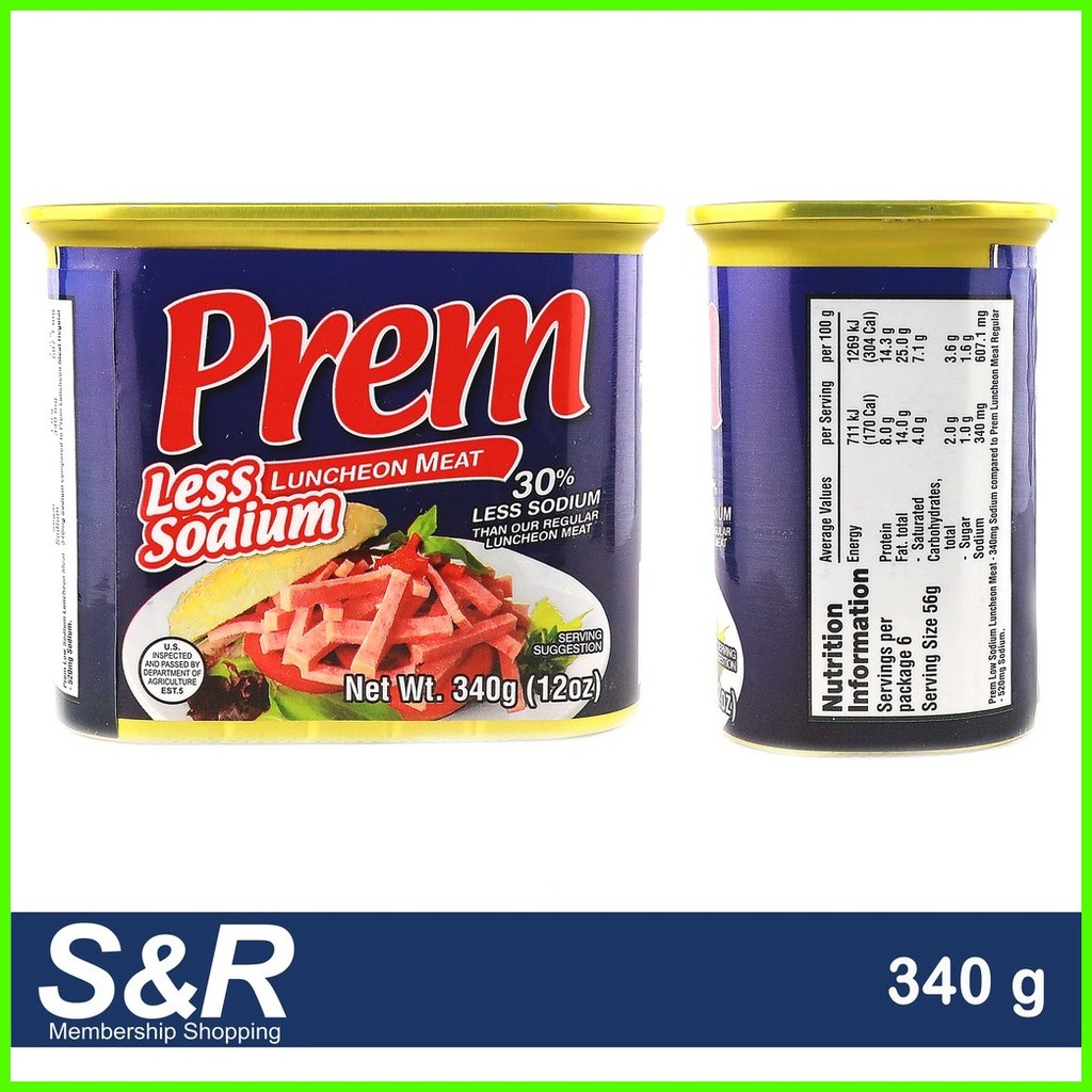 ⚠ Prem Less Sodium Luncheon Meat 340g | Shopee Philippines