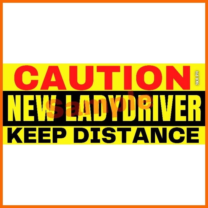 VINYL WATER PROOF STICKER | LADY DRIVER | FEMALE DRIVER | NEW LADY ...