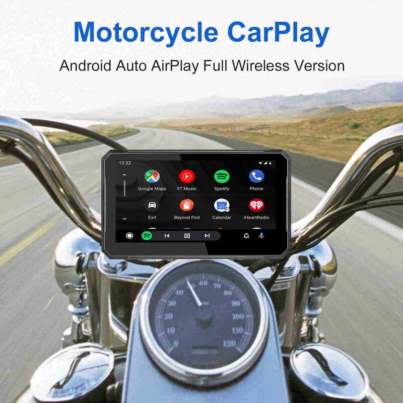 LY 7 Inch Portable Gps Navigation Motorcycle Navigator Wireless Carplay ...