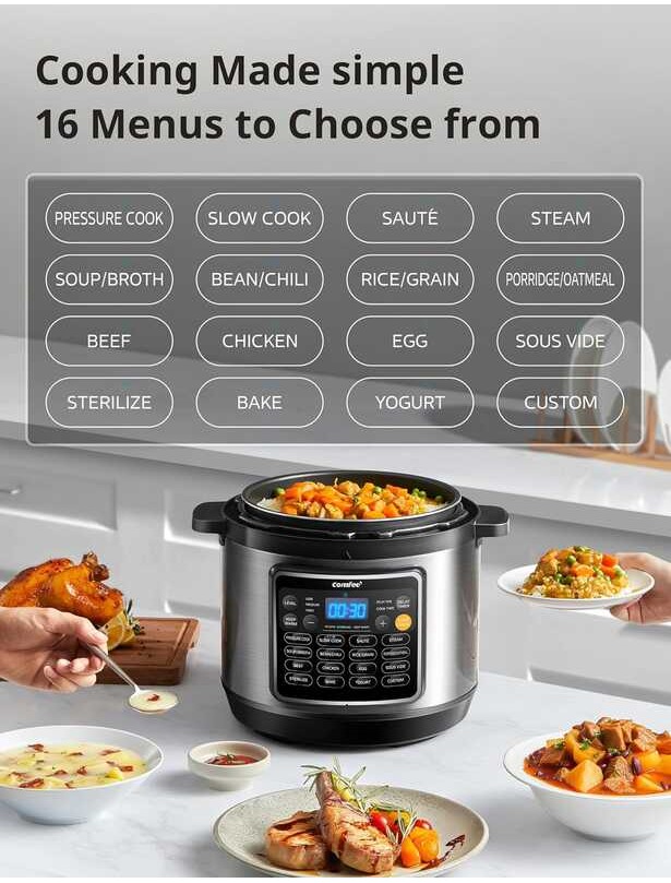 ㄖ 16 Sa 1 Electric Pressure Cooker Instant Multi - Non-Stick Pot Yogurt ...
