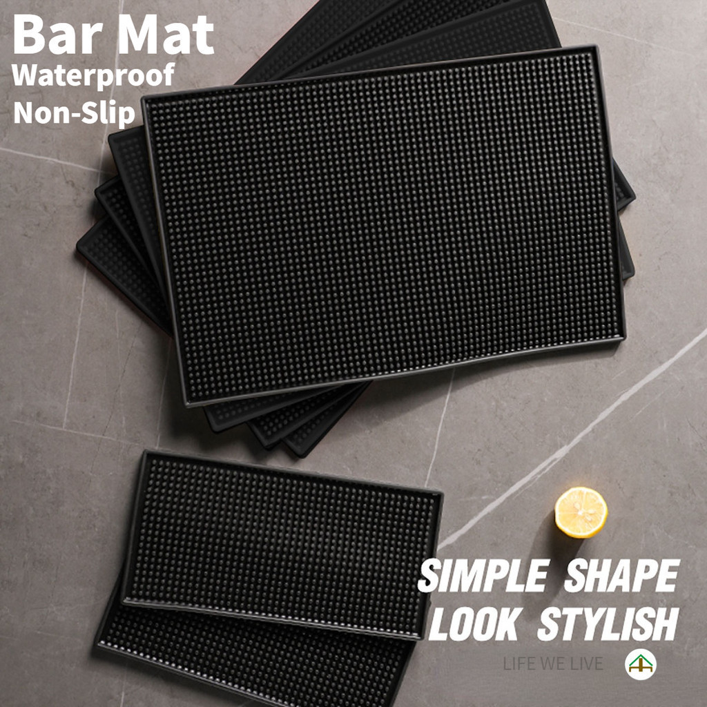 Bar Mat Rubber Bar Mat Service Spill Mat Glass Drip Tray Beer Drink ...