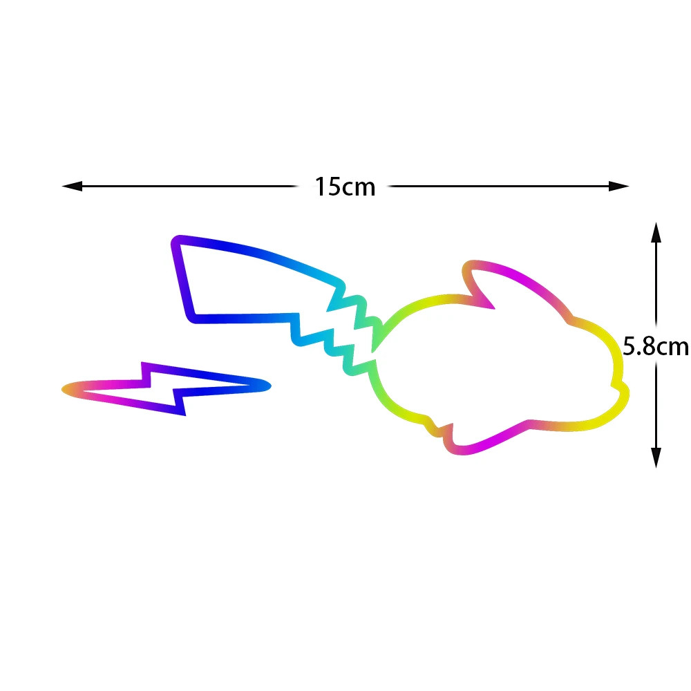 Cartoon Laser Sticker Lightning Pikachu Helmet Motorcycle Front ...