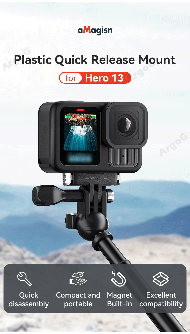 aMagisn Plastic Magnetic Quick-Release Mount for GoPro 13 Magnetic ...