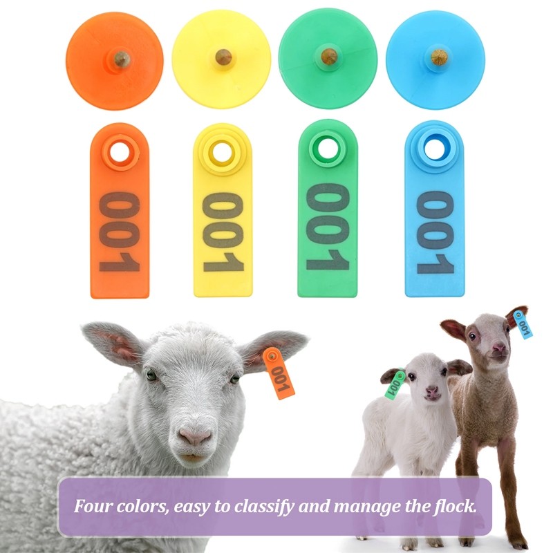 001-100Pcs Goat Ear Tags Number / Ear Tags Applicator / Ear Tags Remove ...