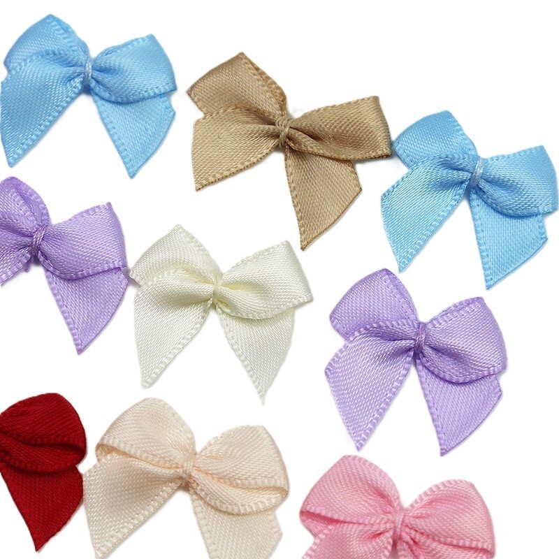 (50pcs/pack) 25mm Mix Small Satin Ribbon Bows Handmade Christmas Bow ...