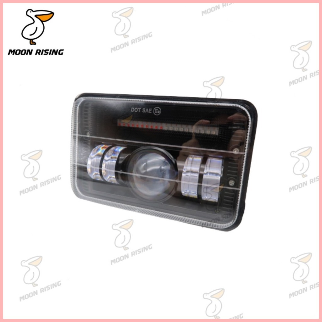 UNIVERSAL MODIFIED MOTORCYCLE LED HEADLIGHT WITH RED BLUE BLINKER LIGHT ...