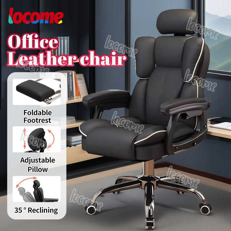 LOCOME Leather Office Chairs Computer Chair Ergonomic Massage Swivel Gaming Heavy | Shopee ...