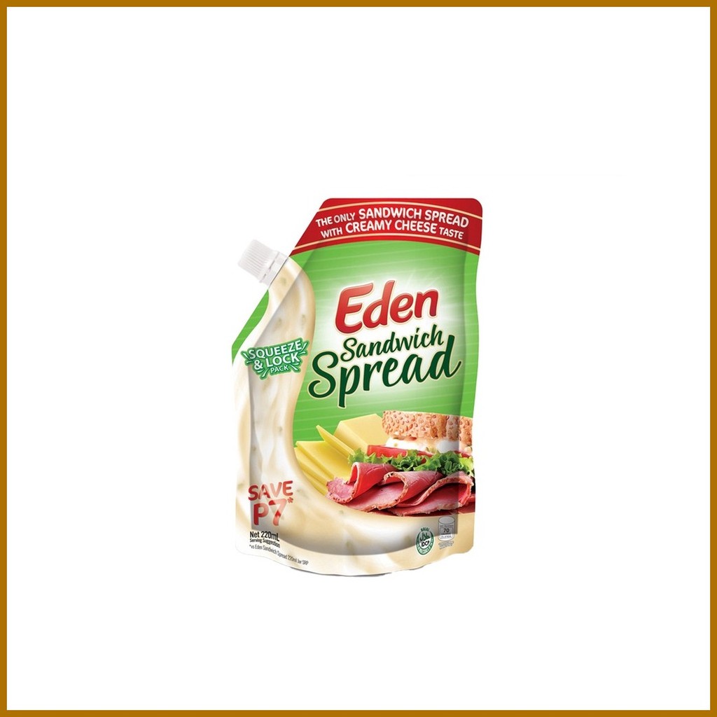 Eden Sandwich Spread Pouch - Cream Cheese Flavor 220ml Rich, Creamy ...