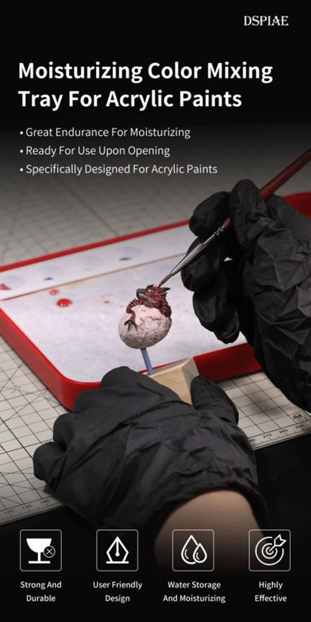 DSPIAE Moisturizing Color Mixing Tray for Acrylic Paints MP-01 PRO for ...