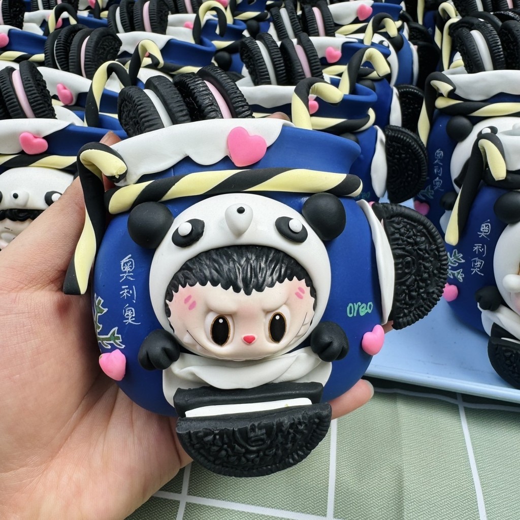 Pure Resin Clay Labubu Oh Cub Crying Doll Dimo Ono Oreo Panda Desktop ...