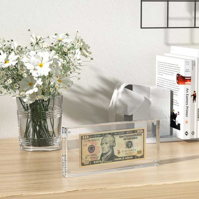 Acrylic Currency Display Rack, USD Banknote Collection Photo Frame ...
