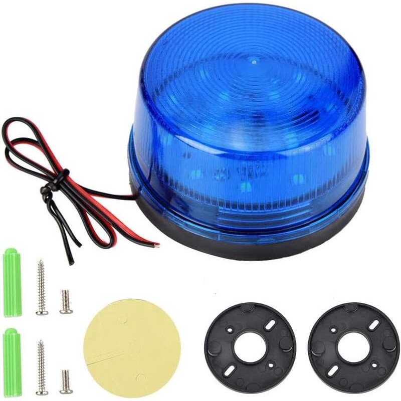 Blue LED Security Strobe Beacon Alarm Flashing Light, 12V Warning Lamp ...