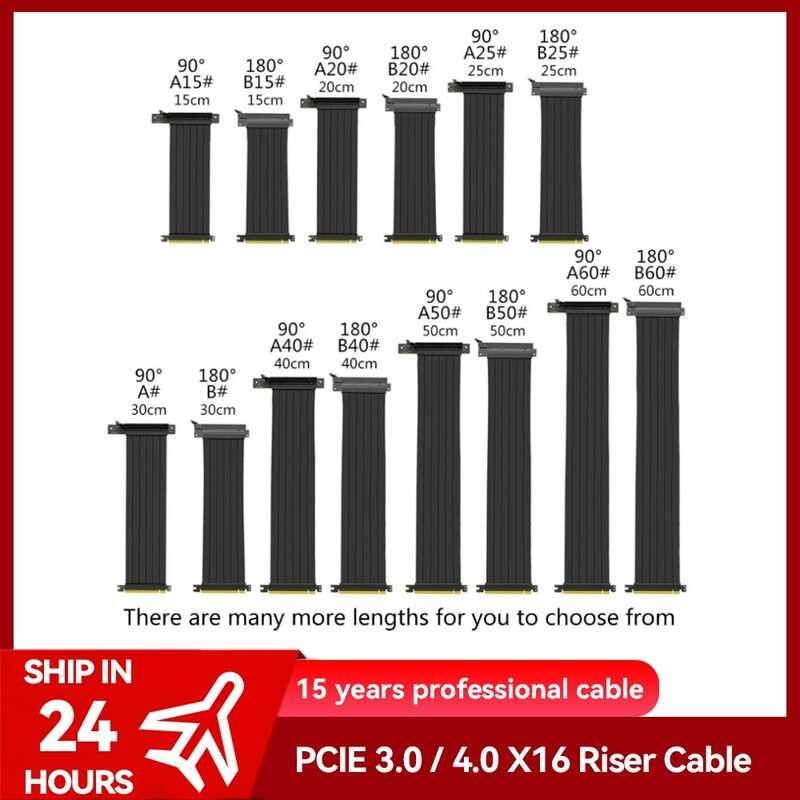 PCIE 4.0 PCI Graphics Card Pcl-E X16 Riser Cord 3.0/4.0 Pcl-Express GPU ...