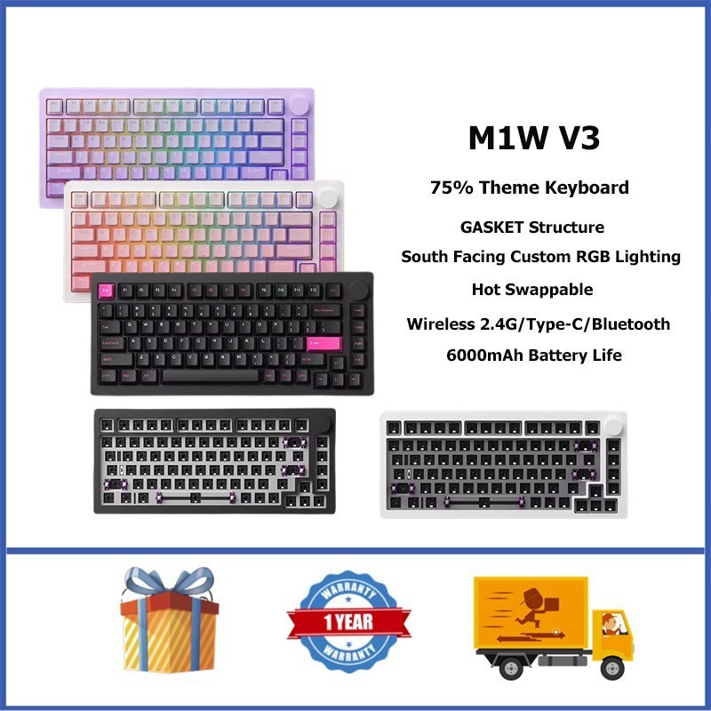 AKKO Monsgeek M1W V3 Wireless Aluminum Mechanical Keyboard 75% GASKET ...