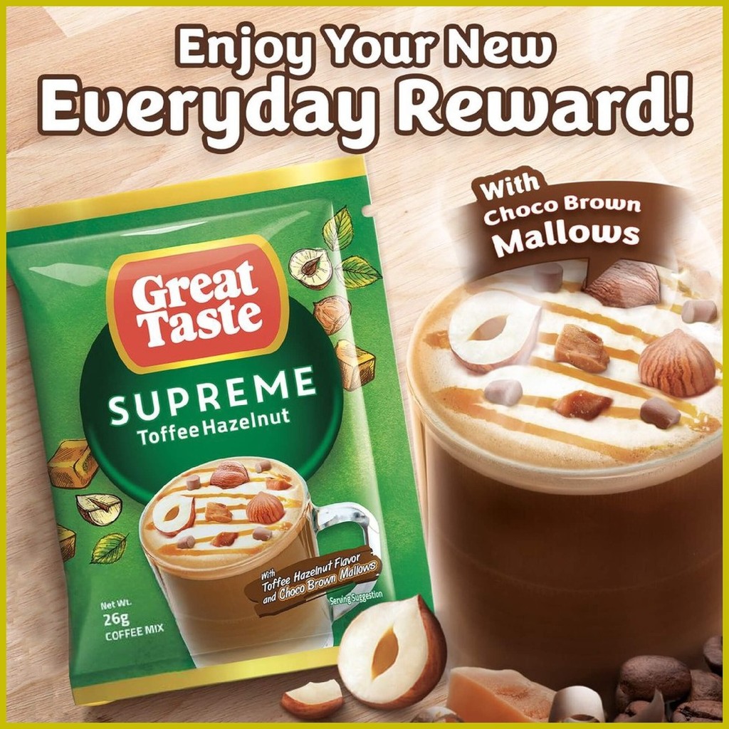 GREAT TASTE Supreme Toffee Hazelnut 26g x 10 sachets | Shopee Philippines