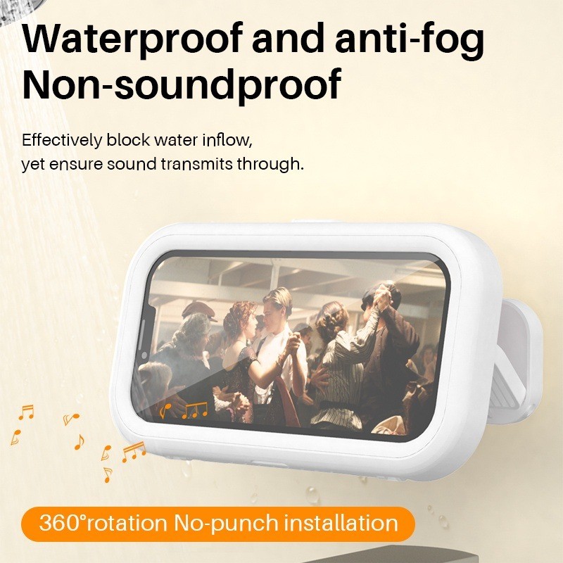 Shower Bathroom waterproof mobile phone rack box bath lazy support ...